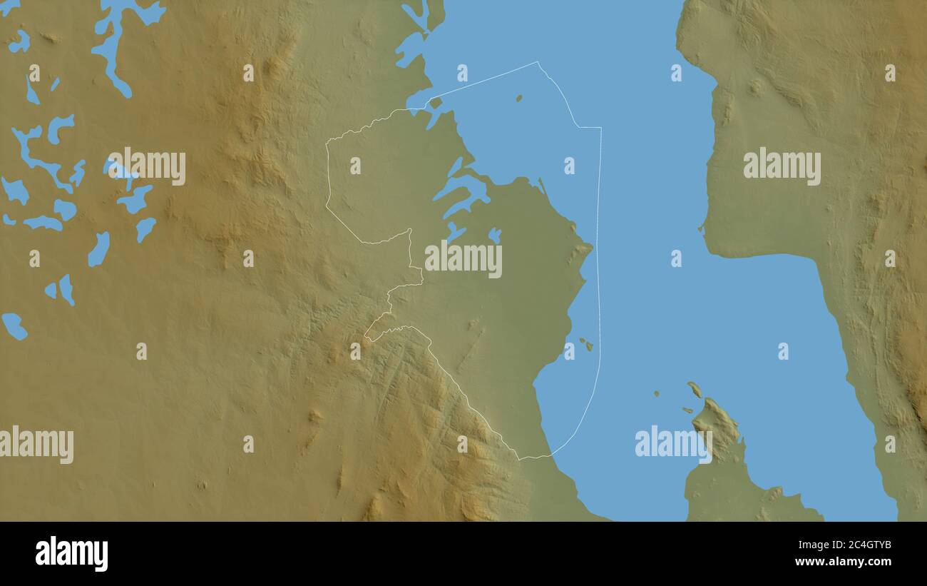 Salima, district of Malawi. Colored shader data with lakes and rivers ...