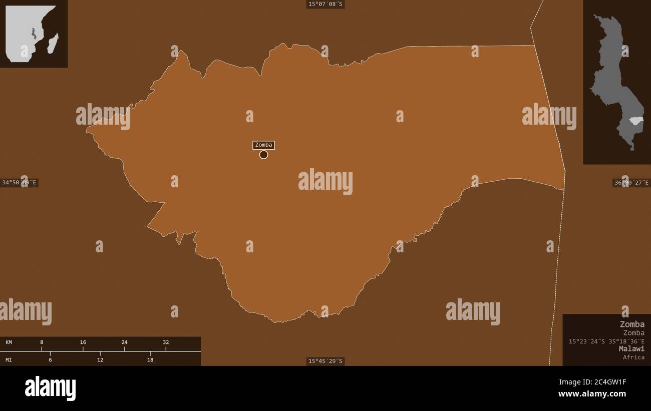 Zomba outline map hi-res stock photography and images - Alamy