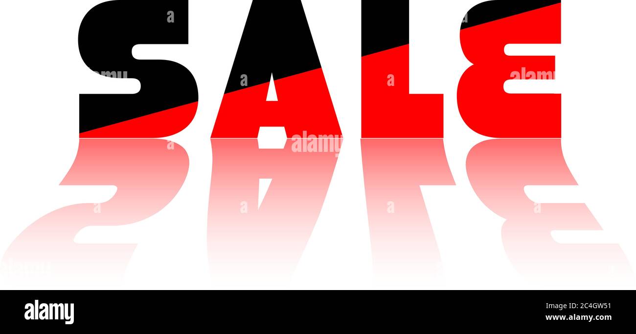3D red-black text SALE with shadow and reflection. Vector illustration ...