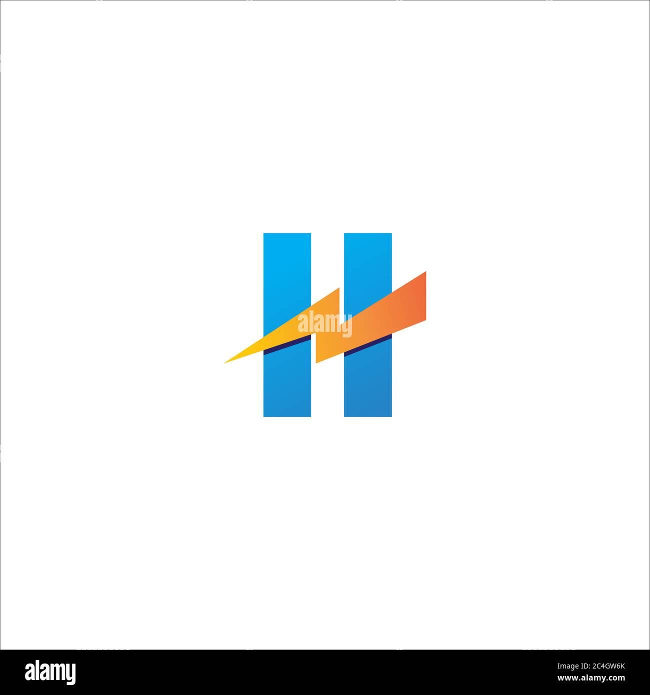 Letter H Initial Logo Design Template Isolated On White Background ...