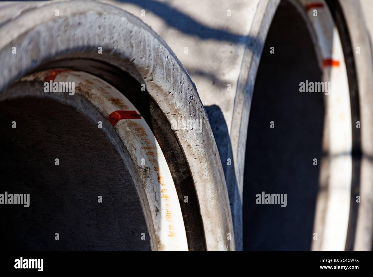 cement pipe used in road construction Stock Photo - Alamy