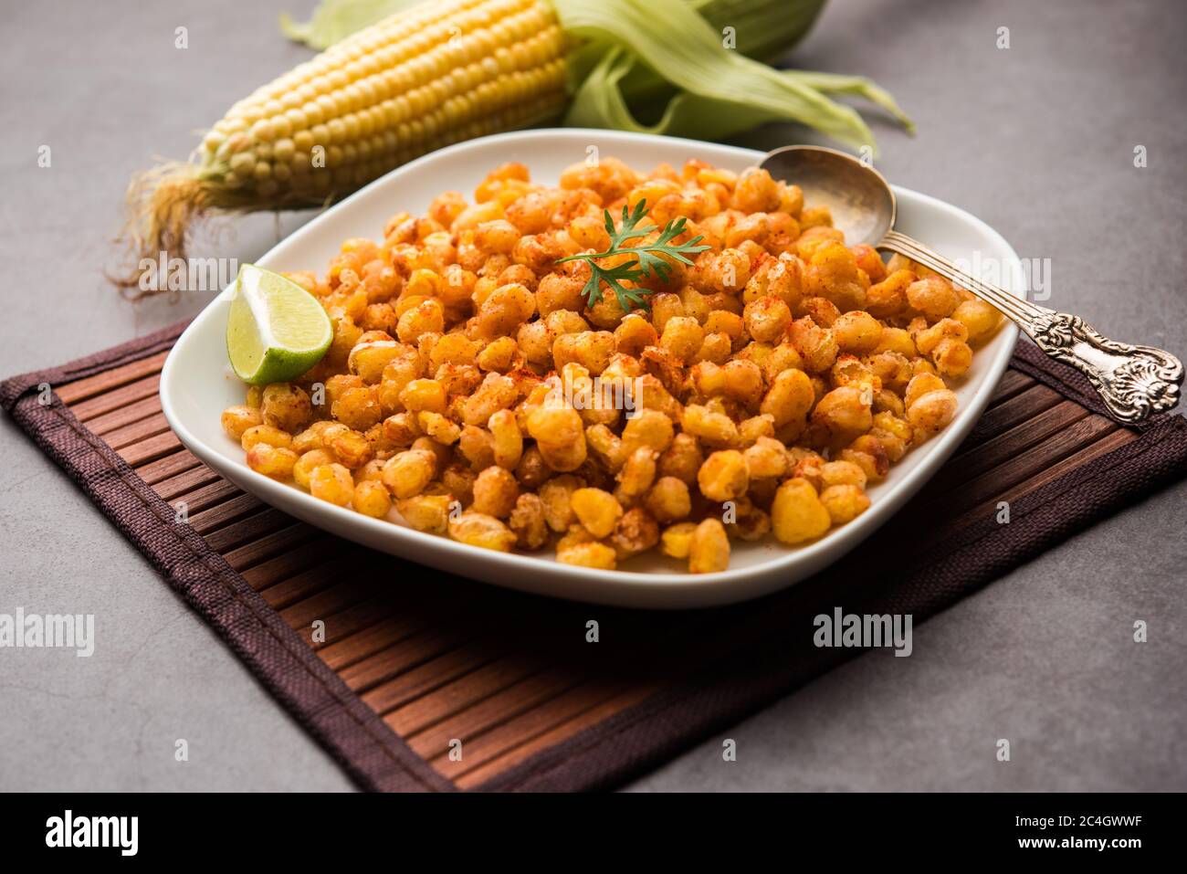 Crispy Fried Corn is a Chatpata starter snack from India, served in a ...