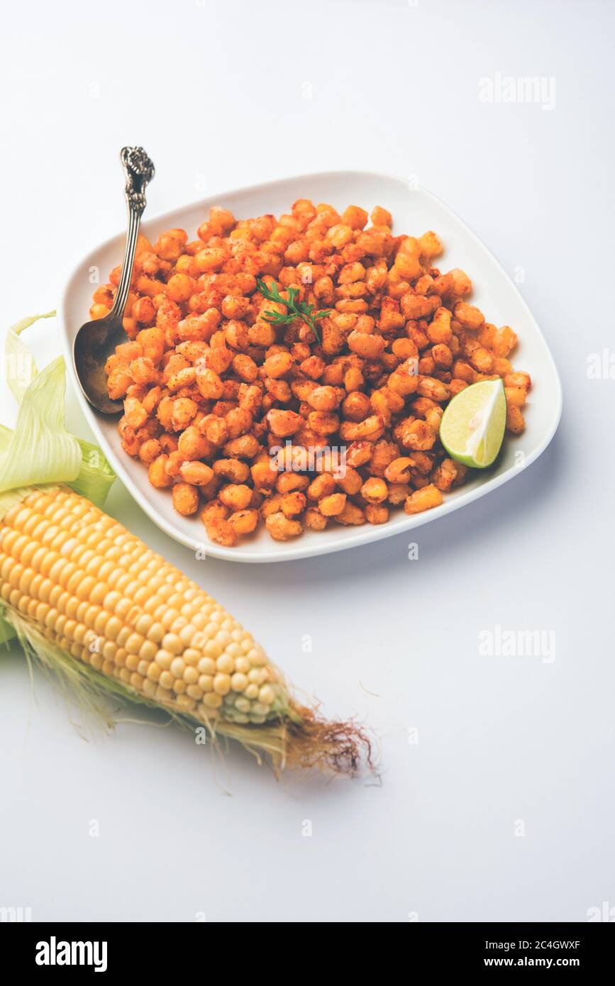 Crispy Fried Corn is a Chatpata starter snack from India, served in a ...