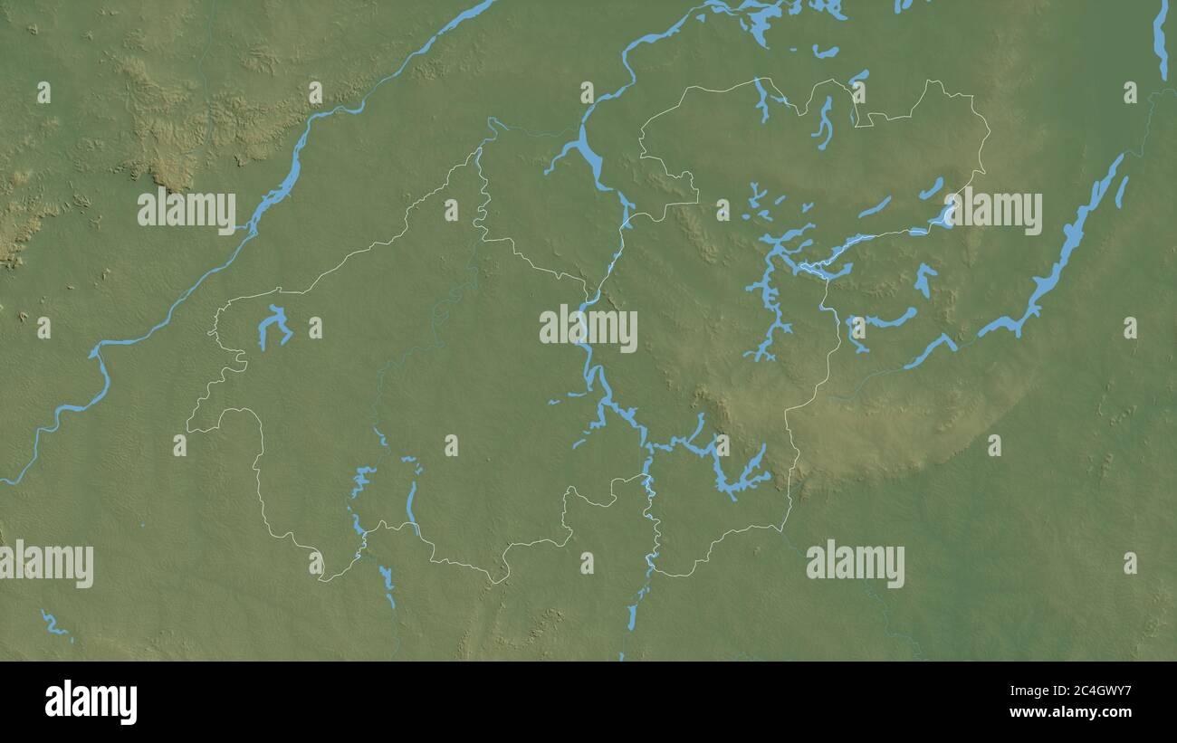 Sikasso, region of Mali. Colored shader data with lakes and rivers ...