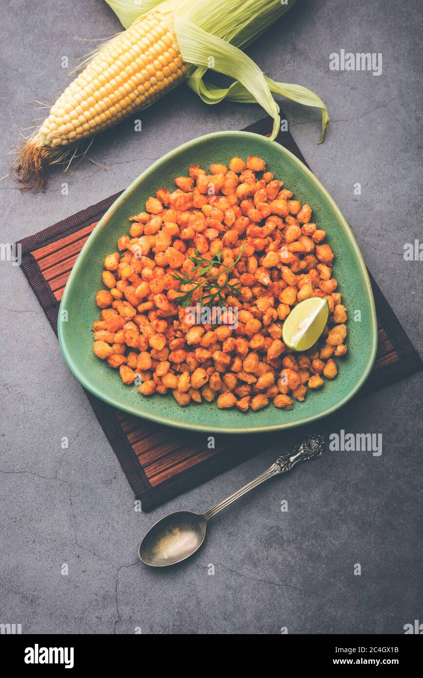 Crispy Fried Corn is a Chatpata starter snack from India, served in a ...