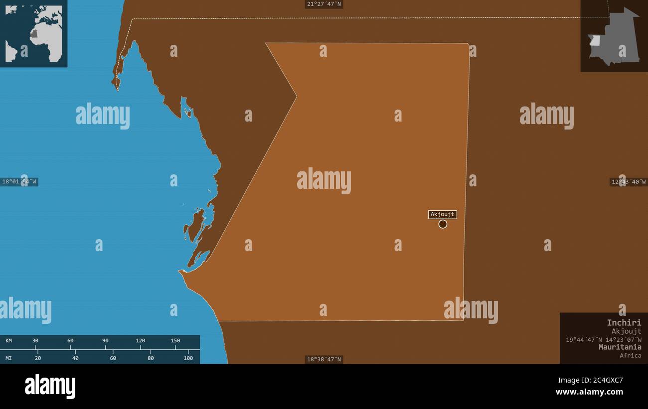 Inchiri, region of Mauritania. Patterned solids with lakes and rivers ...