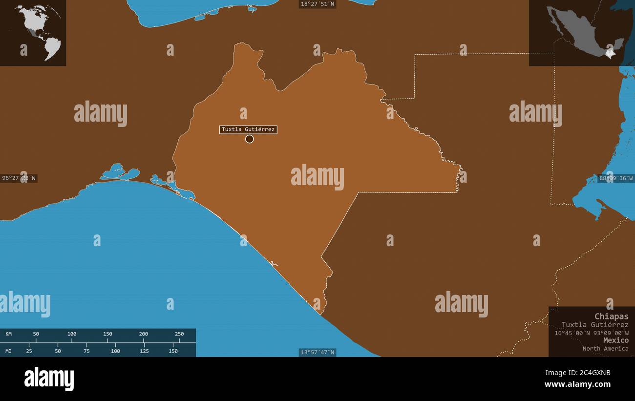 Chiapas outline map hi-res stock photography and images - Alamy