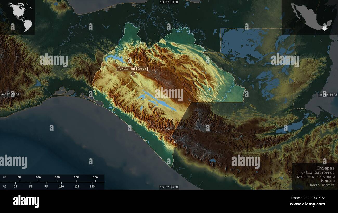 Chiapas outline map hi-res stock photography and images - Alamy