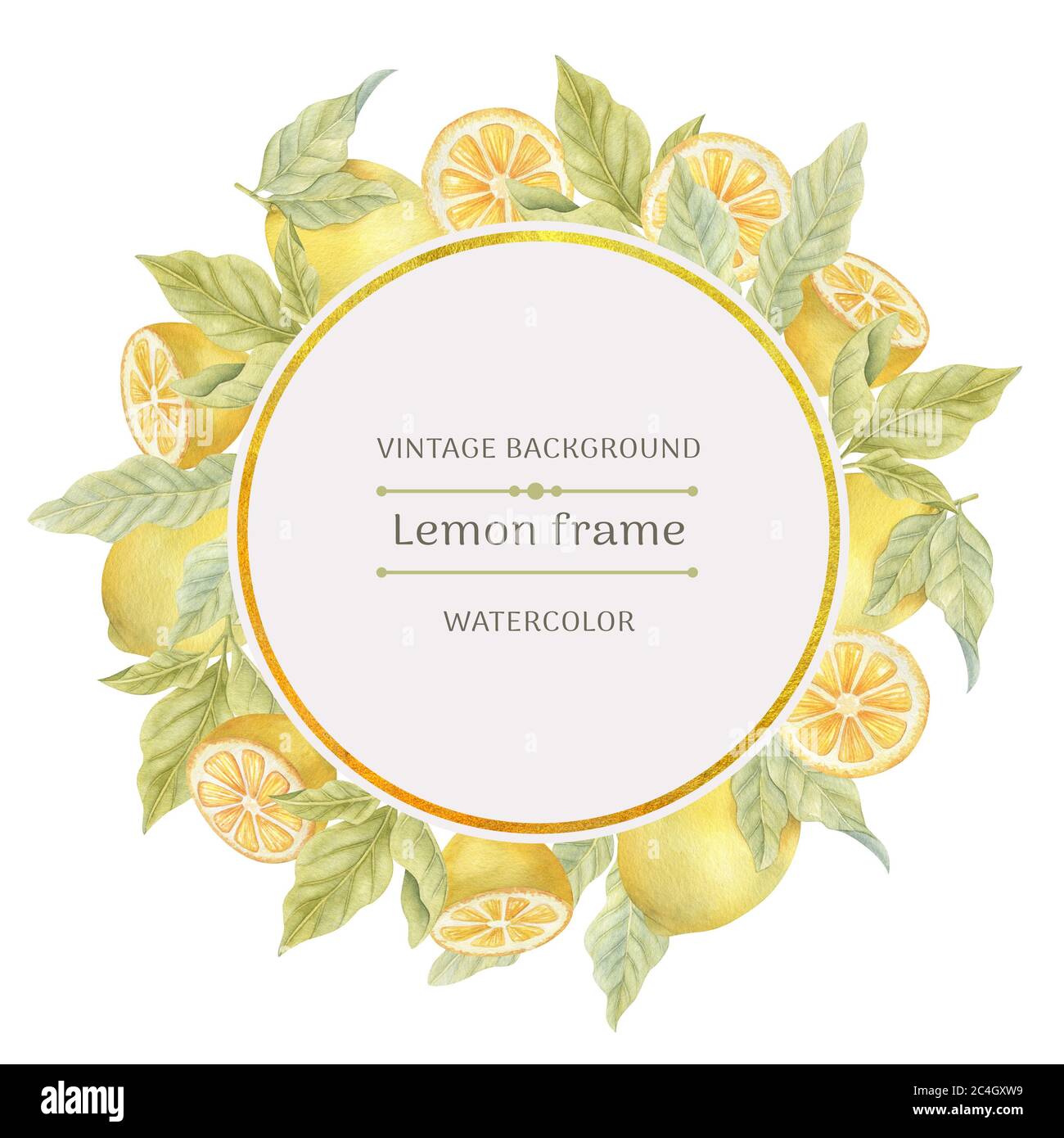 Watercolor round frame hi-res stock photography and images - Alamy