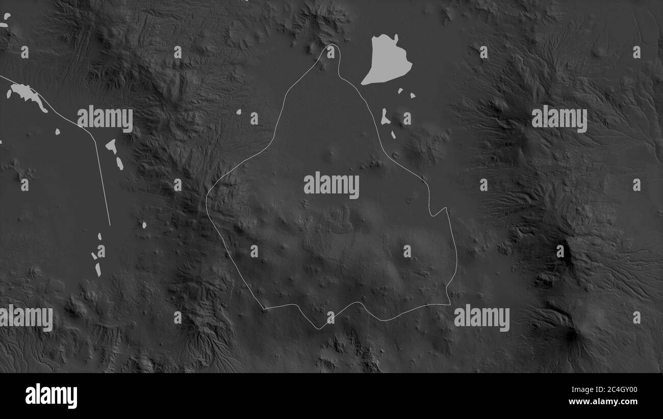 Distrito Federal, federal district of Mexico. Grayscaled map with lakes ...