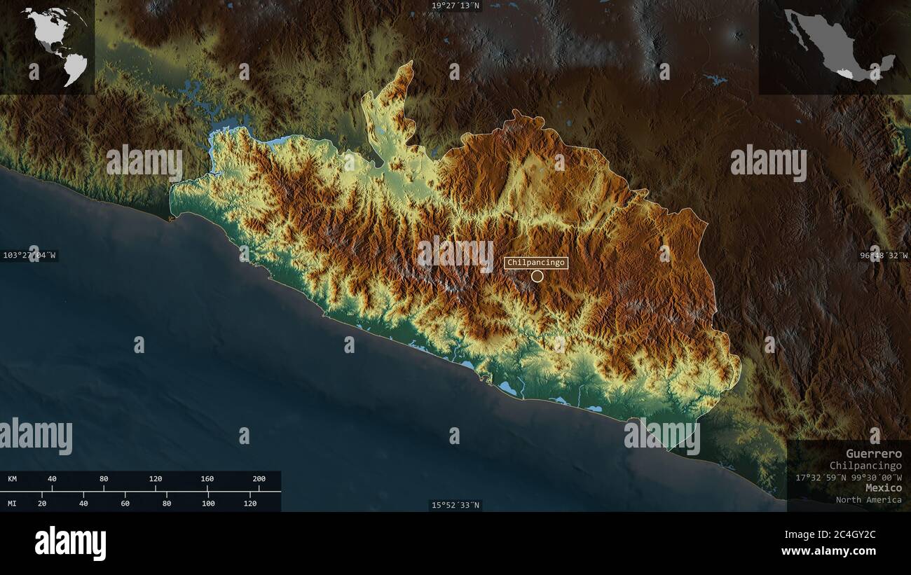 Mexico state guerrero relief map hi-res stock photography and images ...