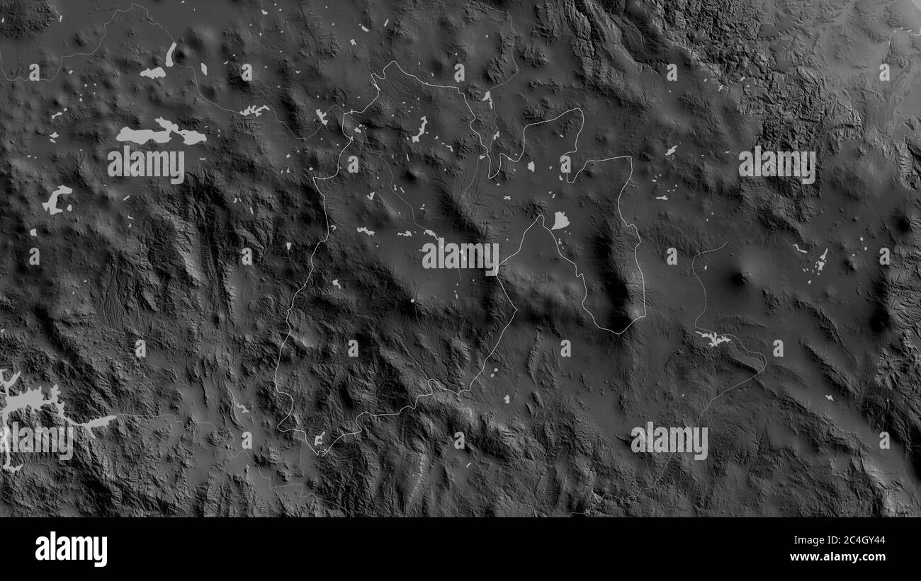 México, state of Mexico. Grayscaled map with lakes and rivers. Shape ...