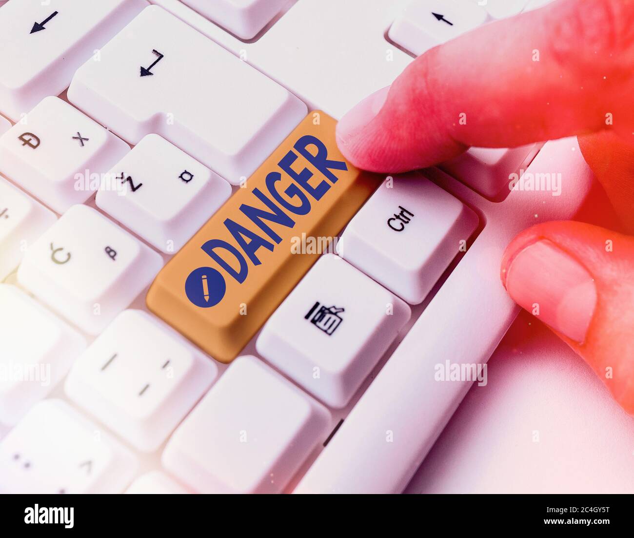 Writing note showing Danger. Business concept for general word for ...