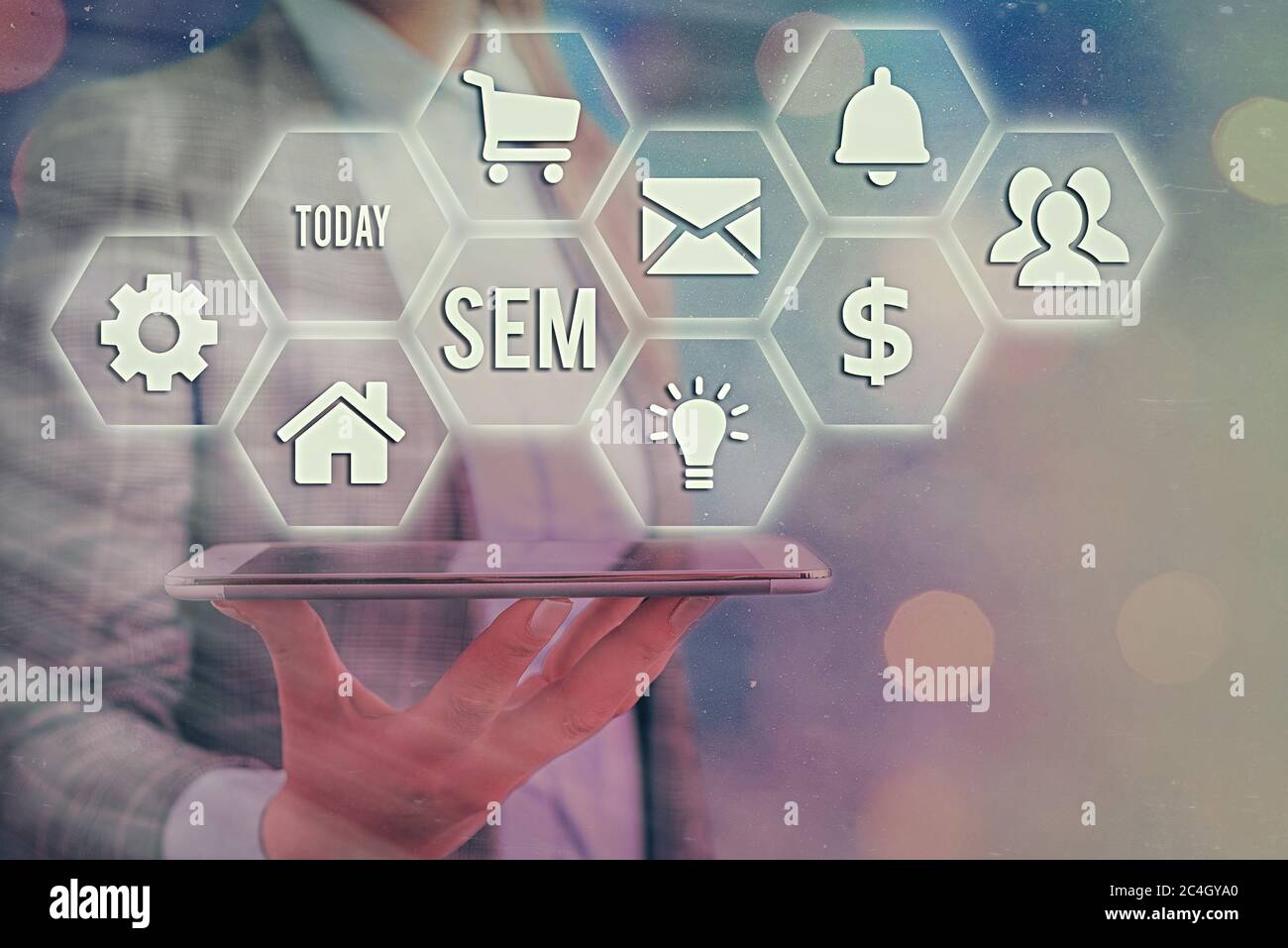 Word writing text Sem. Business photo showcasing search engine ...