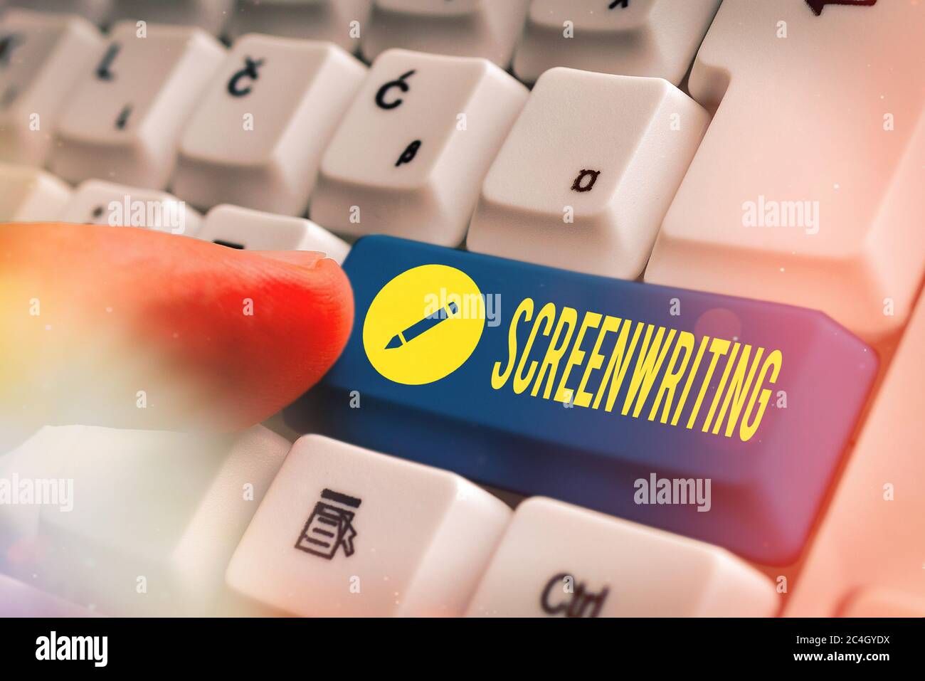 Writing Note Showing Screenwriting Business Concept For The Art And Craft Of Writing Scripts