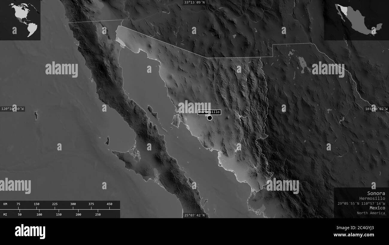 Sonora map Black and White Stock Photos & Images - Alamy