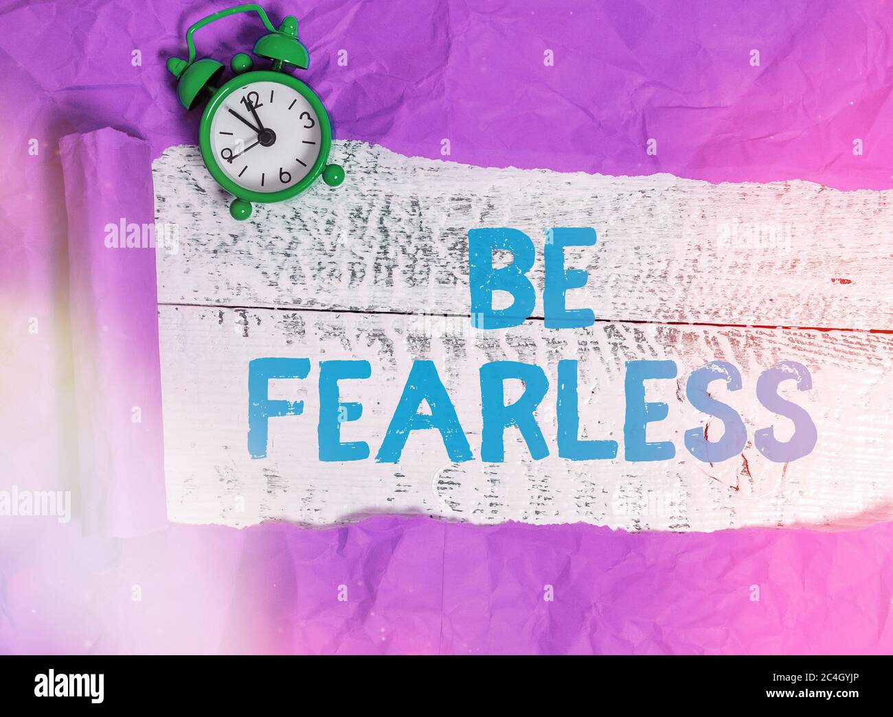 Writing note showing Be Fearless. Business concept for act of striving ...