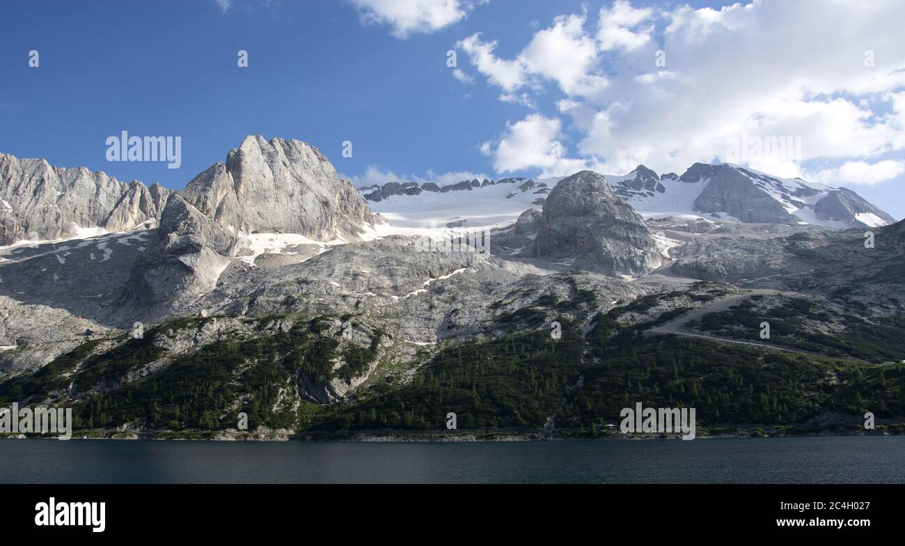 the splendid Marmolada glacier a beautiful sunny day seen from the ...