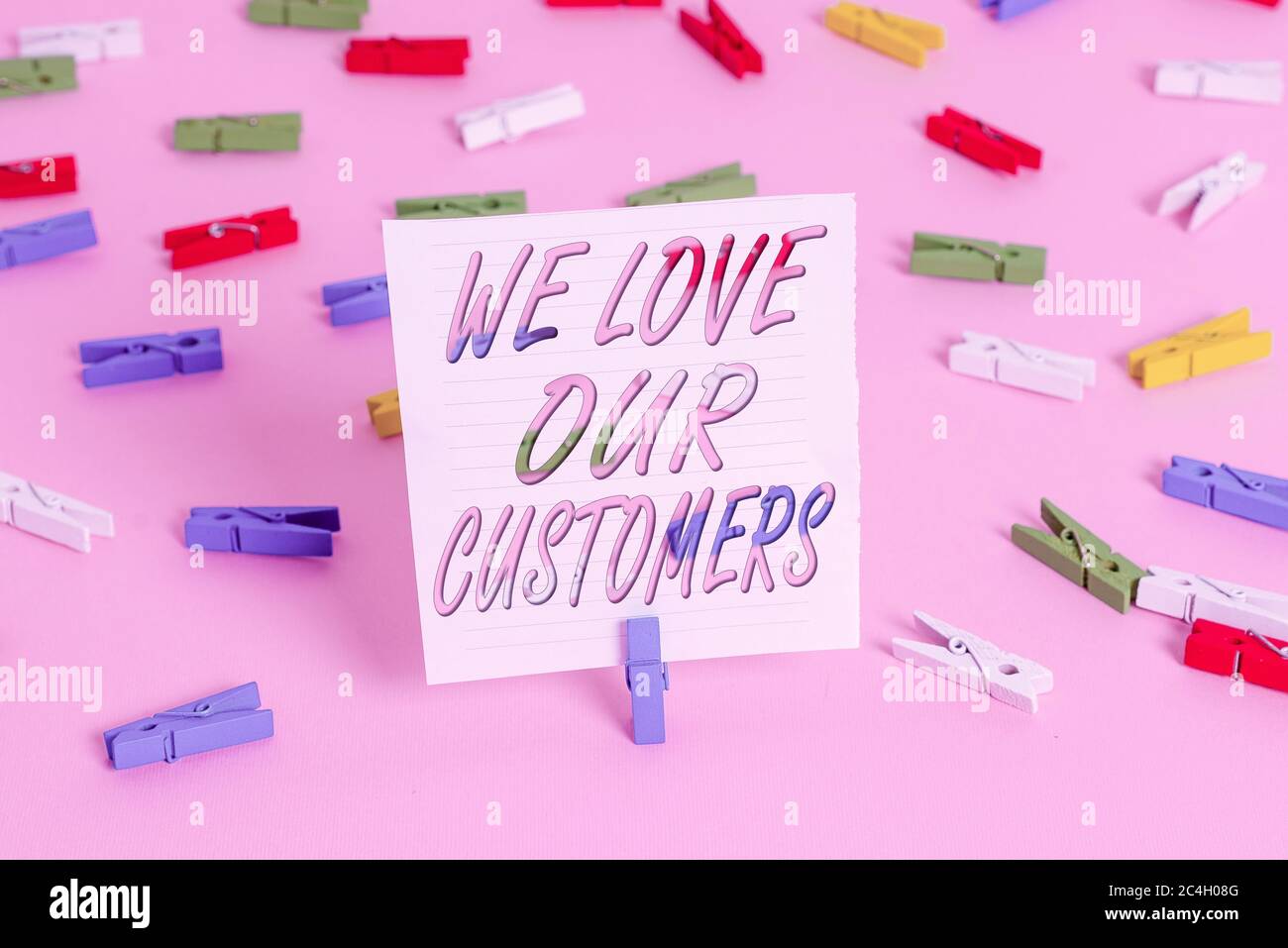 Word writing text We Love Our Customers. Business photo showcasing ...