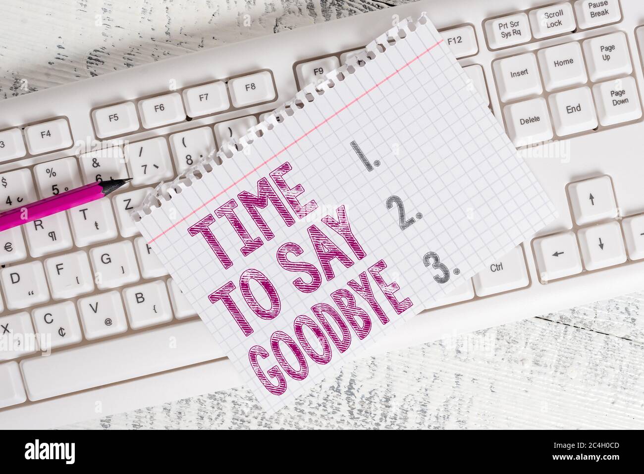 Writing note showing Time To Say Goodbye. Business concept for Farewell ...