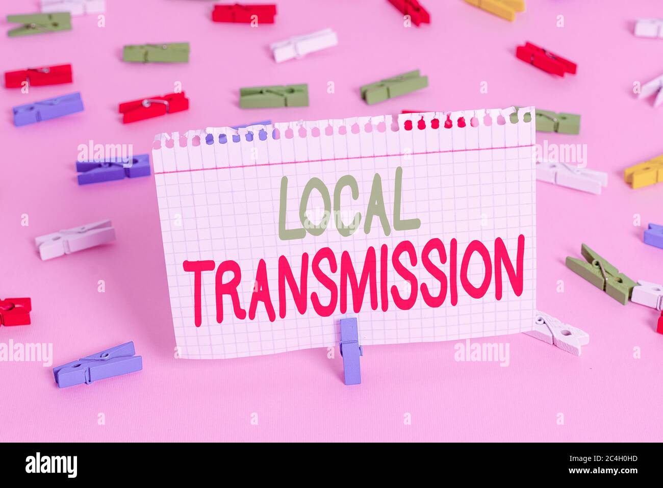 Handwriting text Local Transmission. Conceptual photo clusteredacquired ...
