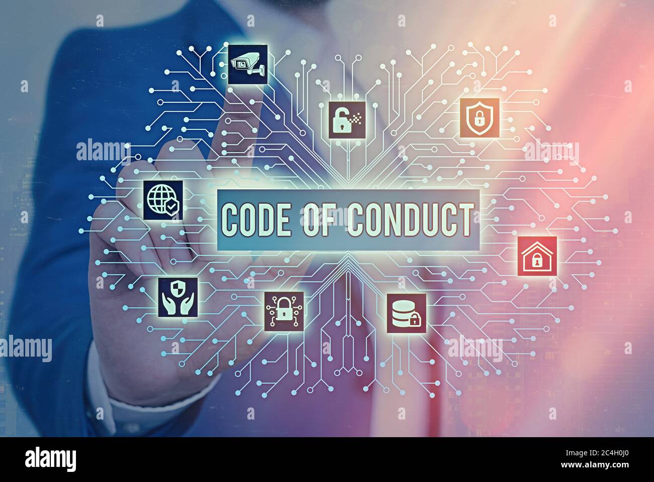 Text sign showing Code Of Conduct. Business photo showcasing set of ...