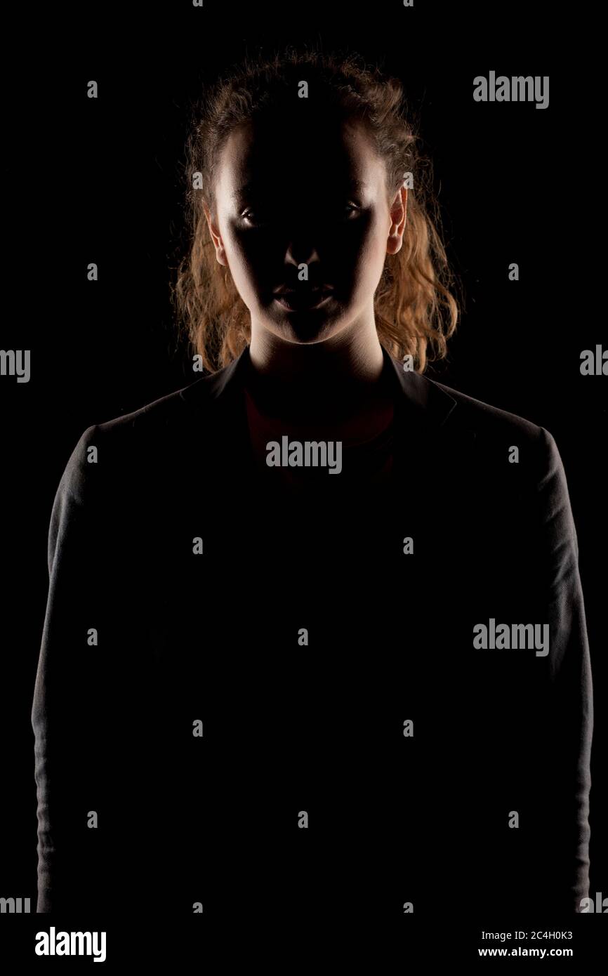 Dramatic shadow woman face hi-res stock photography and images - Alamy