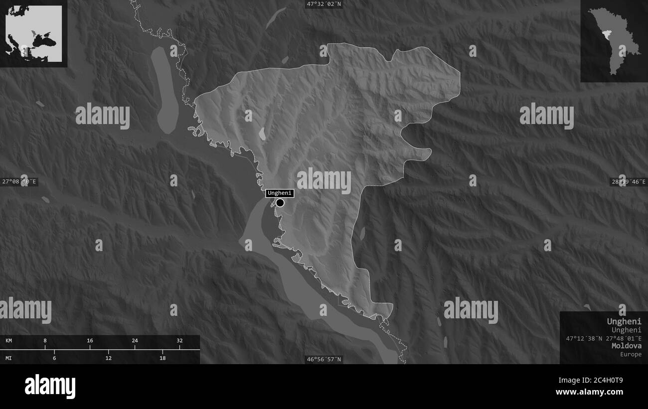 Outline map of ungheni Black and White Stock Photos & Images - Alamy