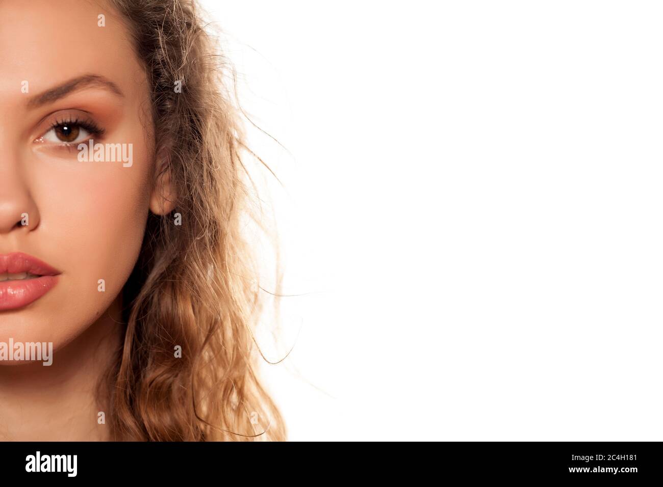 Half face portrait hi-res stock photography and images - Alamy