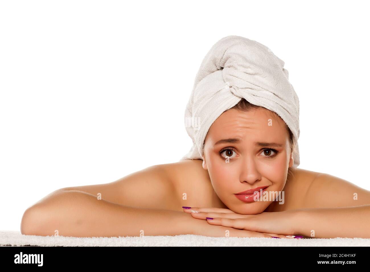 Woman towel head hi-res stock photography and images - Alamy