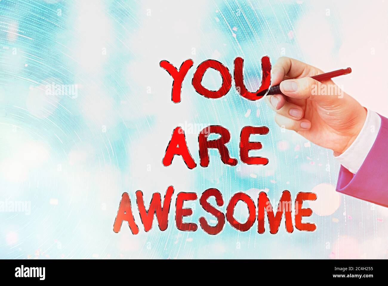 Conceptual hand writing showing You Are Awesome. Concept meaning ...
