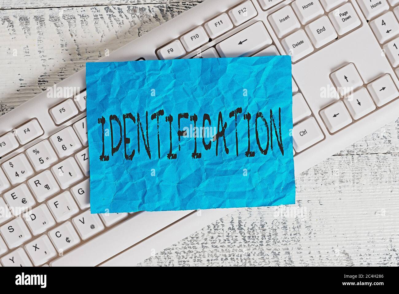 Text sign showing Identification. Business photo text an action or ...