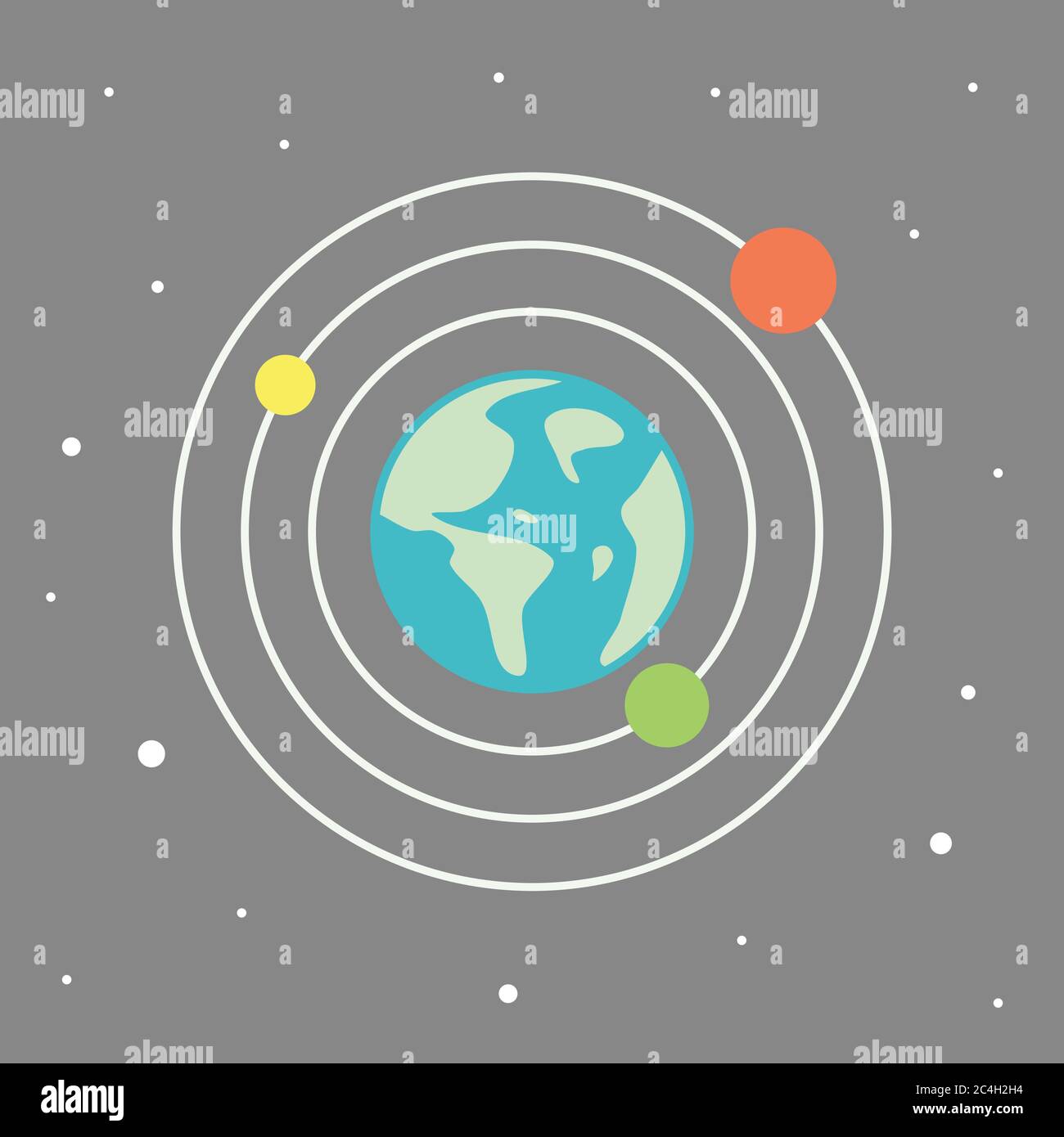 Solar system icon from astronomy design in flat style. Flat design ...
