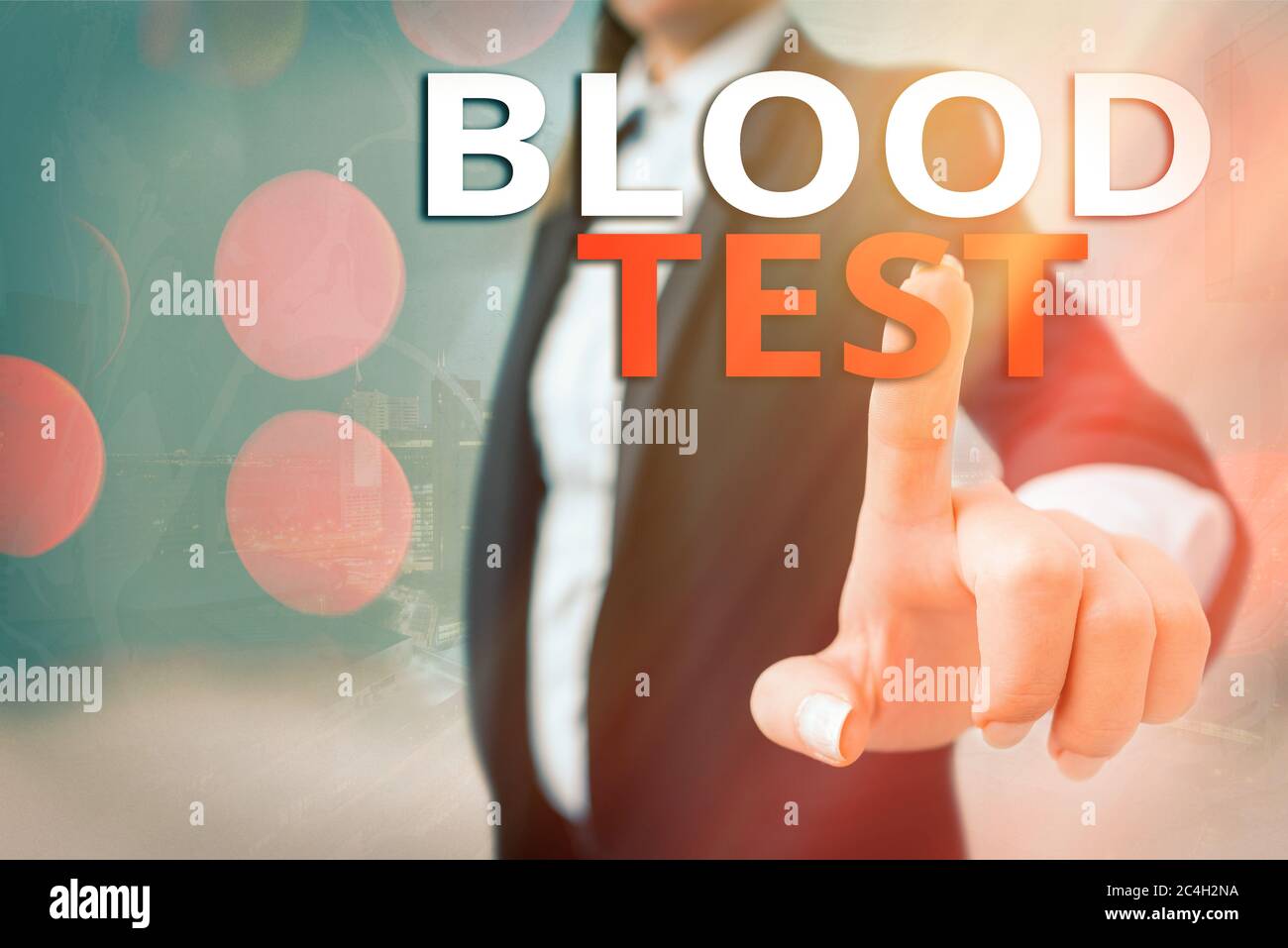 Writing note showing Blood Test. Business concept for Extracted blood ...