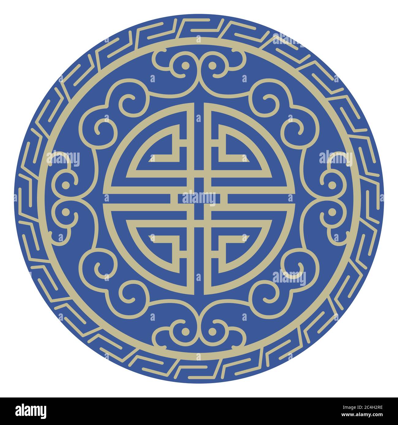 Oriental isolated pattern object spiral round frame vine chain Stock ...
