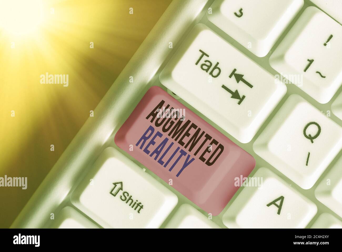 Writing note showing Augmented Reality. Business concept for technology ...