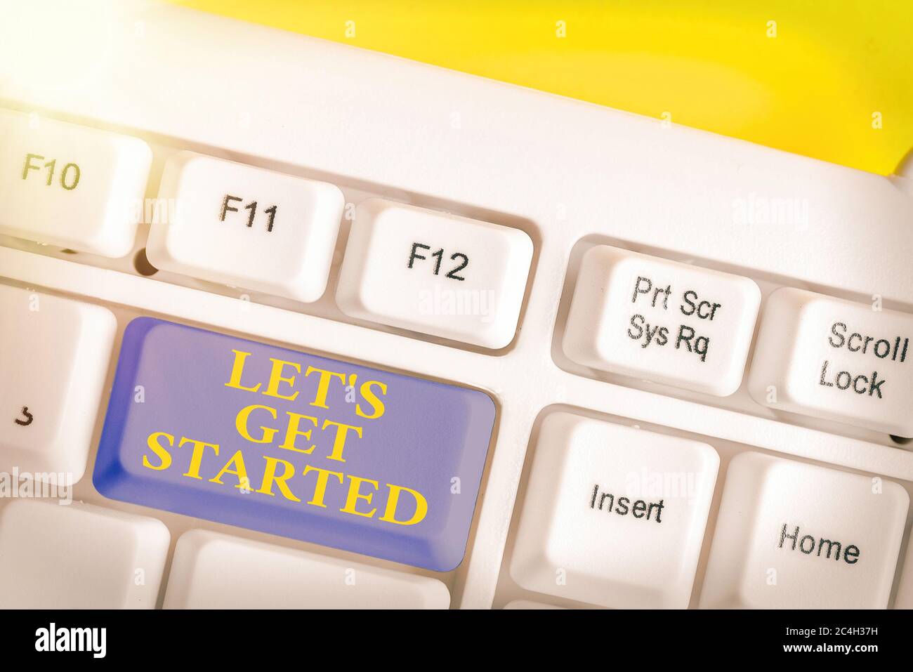 Conceptual hand writing showing Lets Get Started. Concept meaning ...