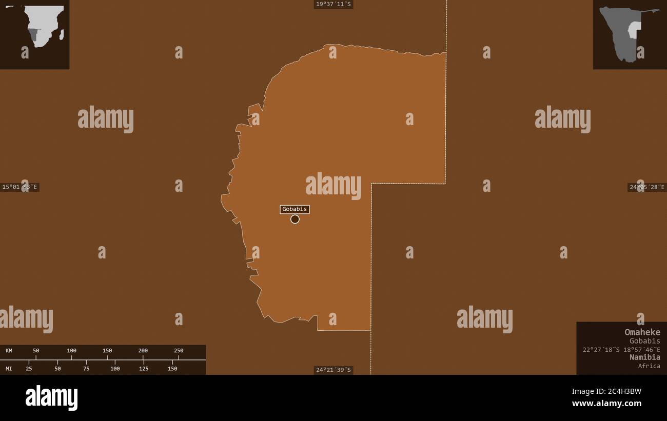Omaheke, region of Namibia. Patterned solids with lakes and rivers ...