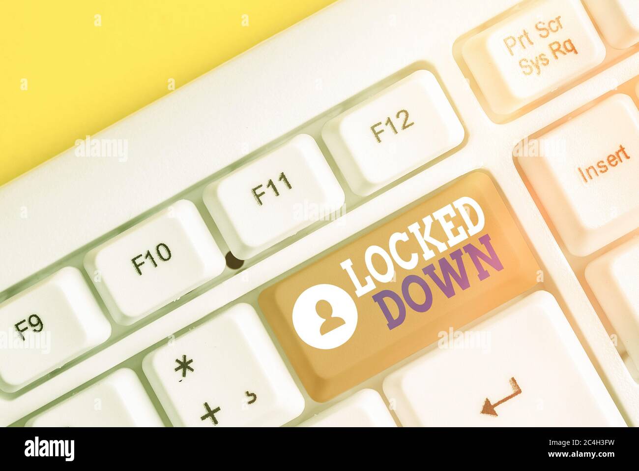 Conceptual hand writing showing Locked Down. Concept meaning emergency ...