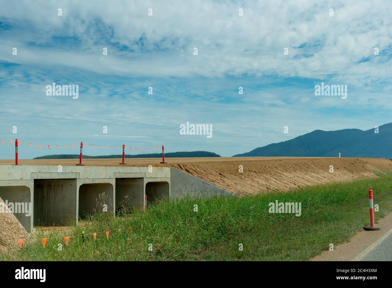 Drainage infrastructure in roadworks constructing a new highway Stock ...