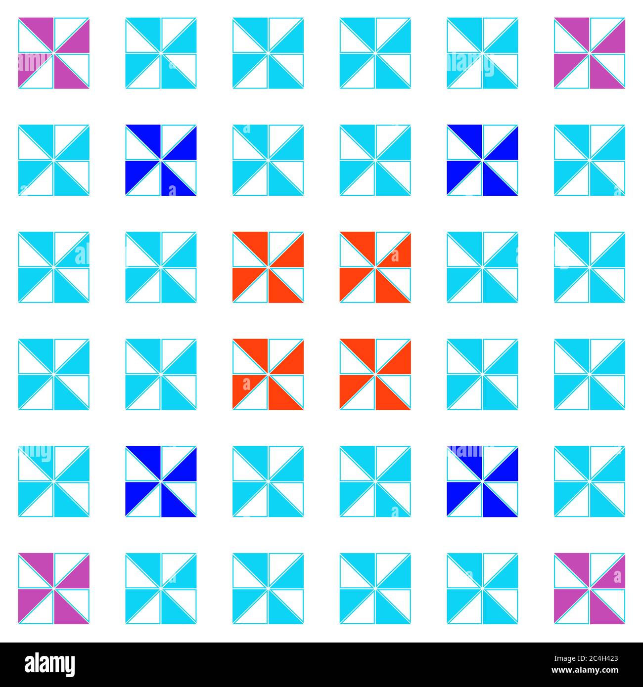 Illustration with repetitive geometric shapes covering the background ...