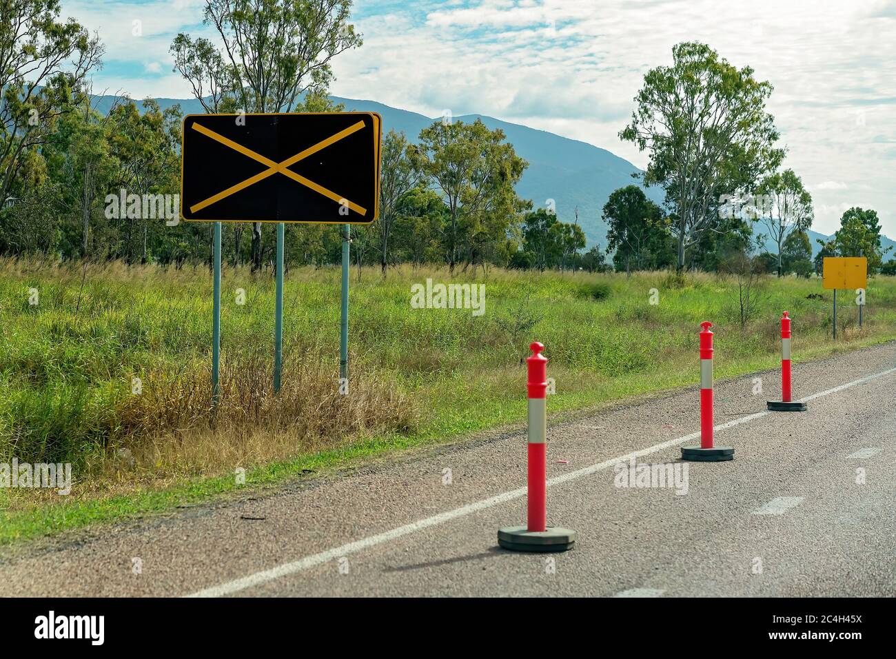 Traffic sign crossed out as no longer in use Stock Photo - Alamy