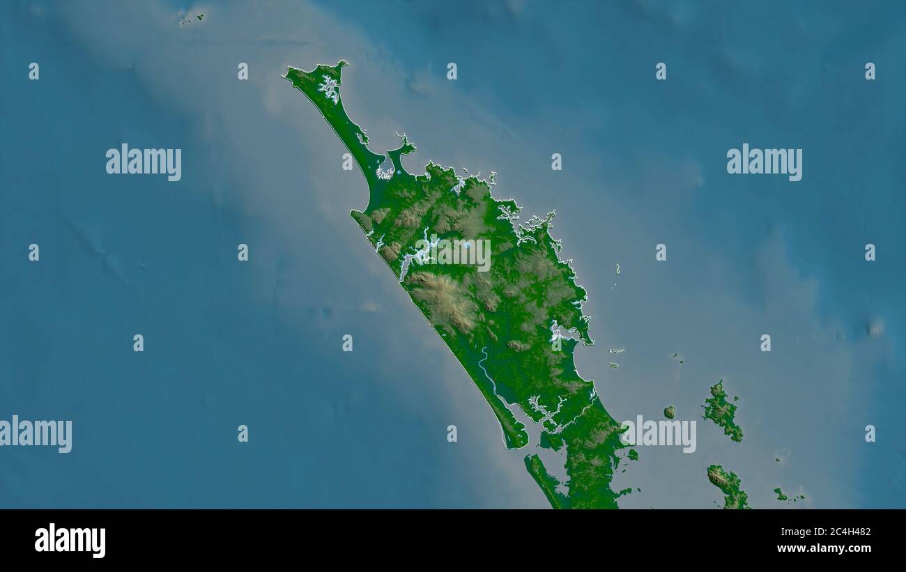 Northland, regional council of New Zealand. Colored shader data with ...