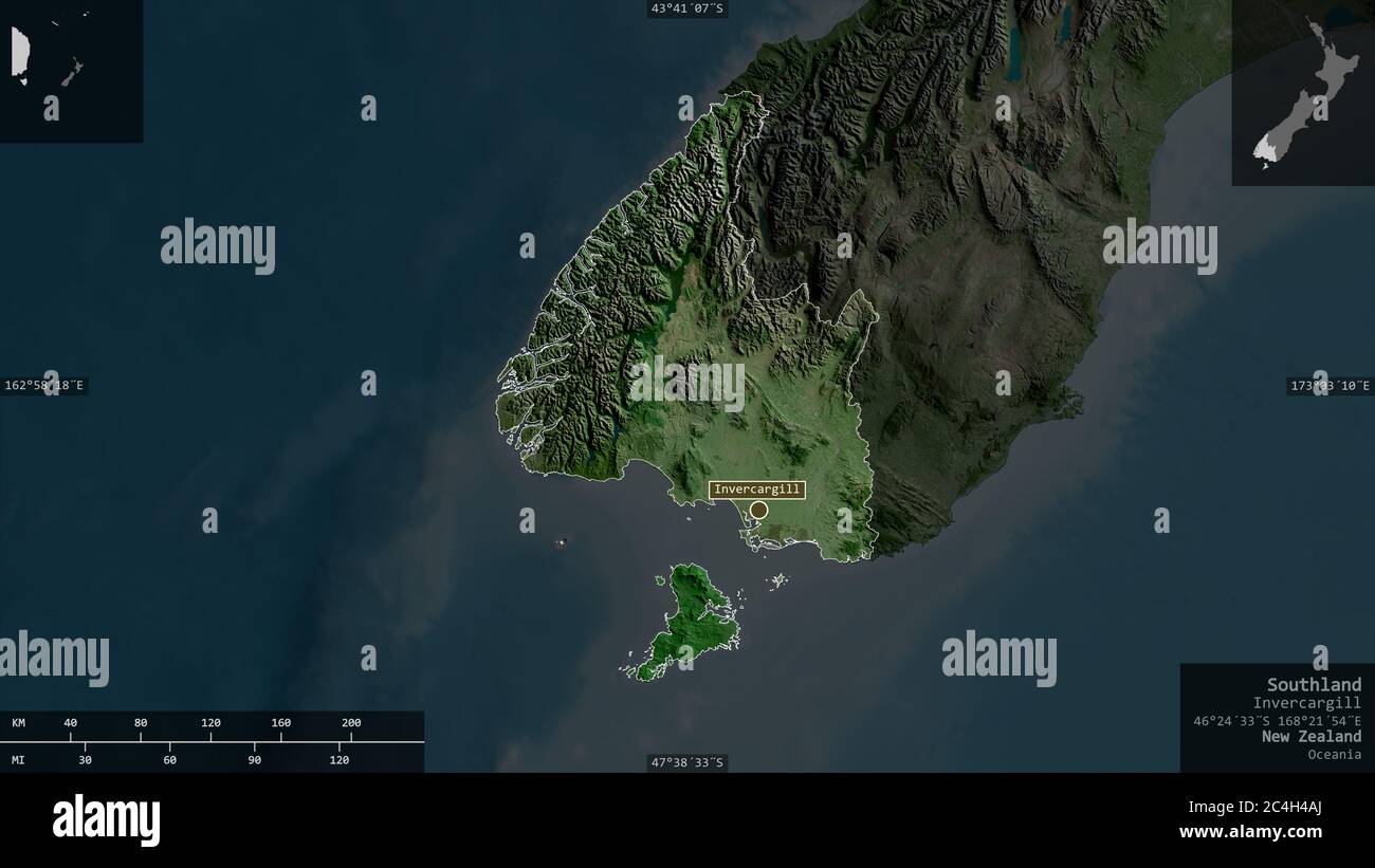 Southland outline map hi-res stock photography and images - Alamy