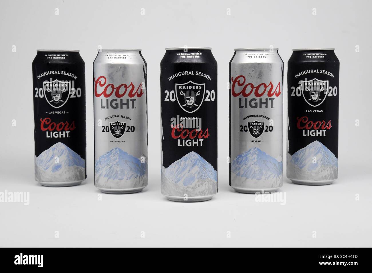 Coors Light 24 oz. Las Vegas Raiders 2020 inaugural season beer cans ...