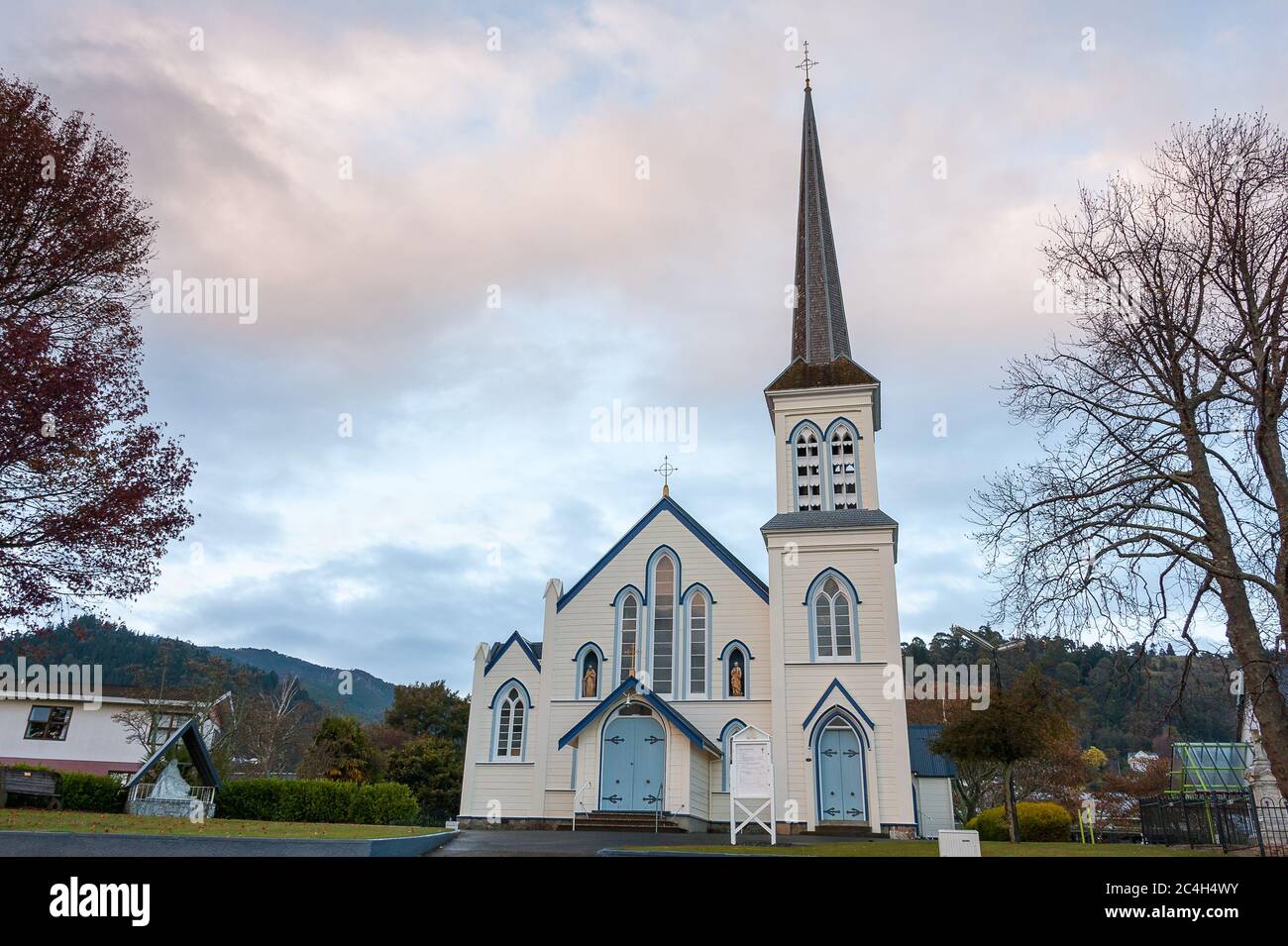 The Church of St Mary, Nelson, New Zealand. Pretty little blue and ...