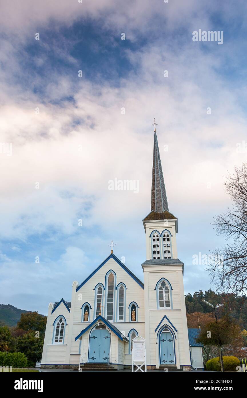 The Church of St Mary, Nelson, New Zealand. Pretty little blue and ...