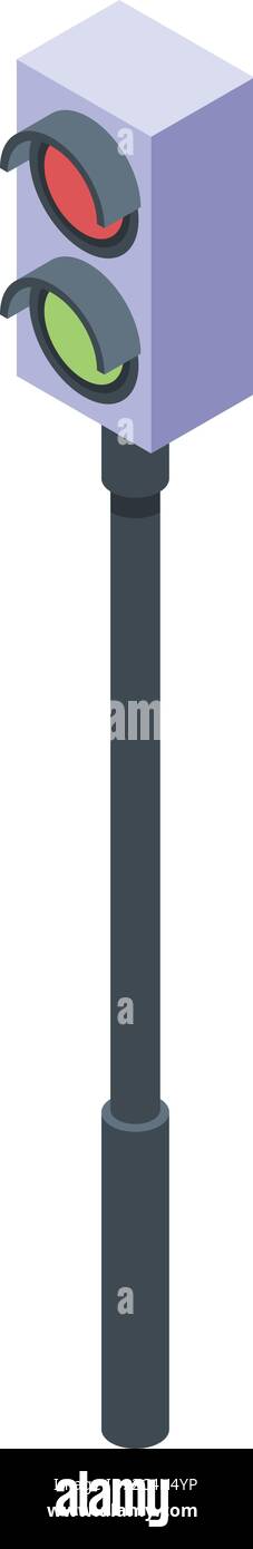 Electric train traffic lights icon, isometric style Stock Vector Image ...