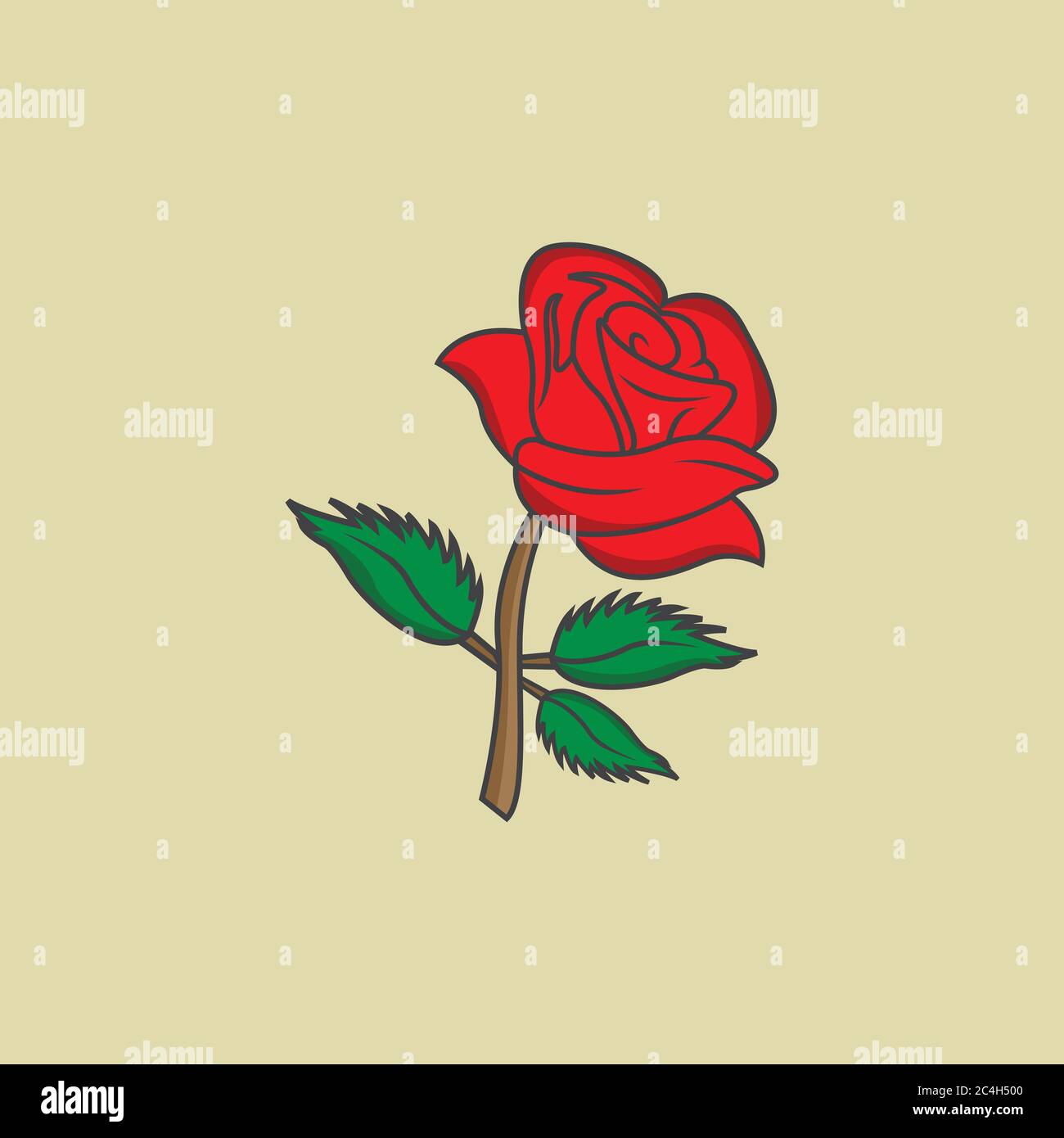 Rose icon isolated on white background. Rose icon in trendy design ...