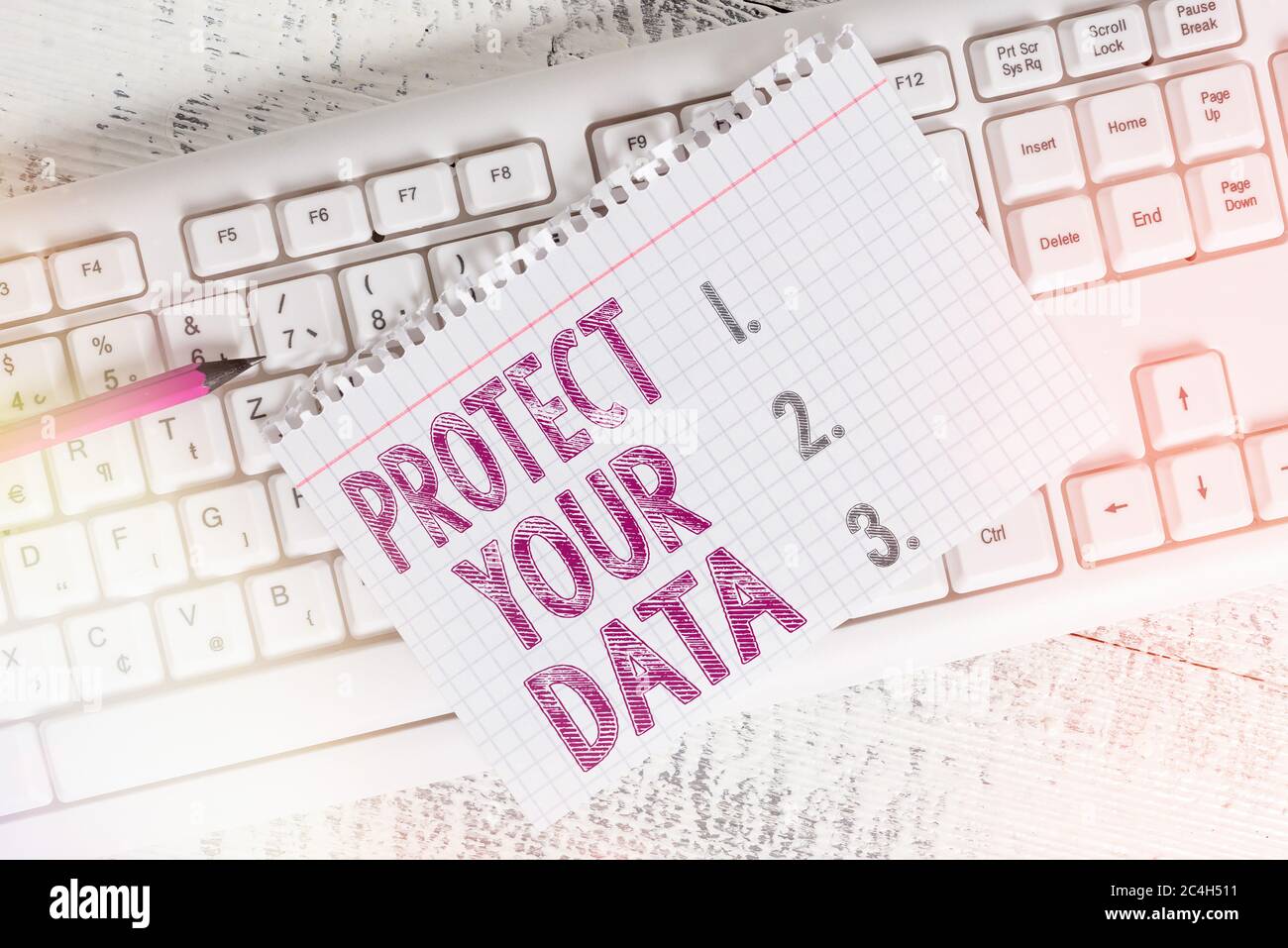 Writing note showing Protect Your Data. Business concept for cyber ...